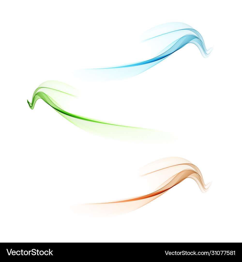 Set abstract color wave color smoke wave Vector Image