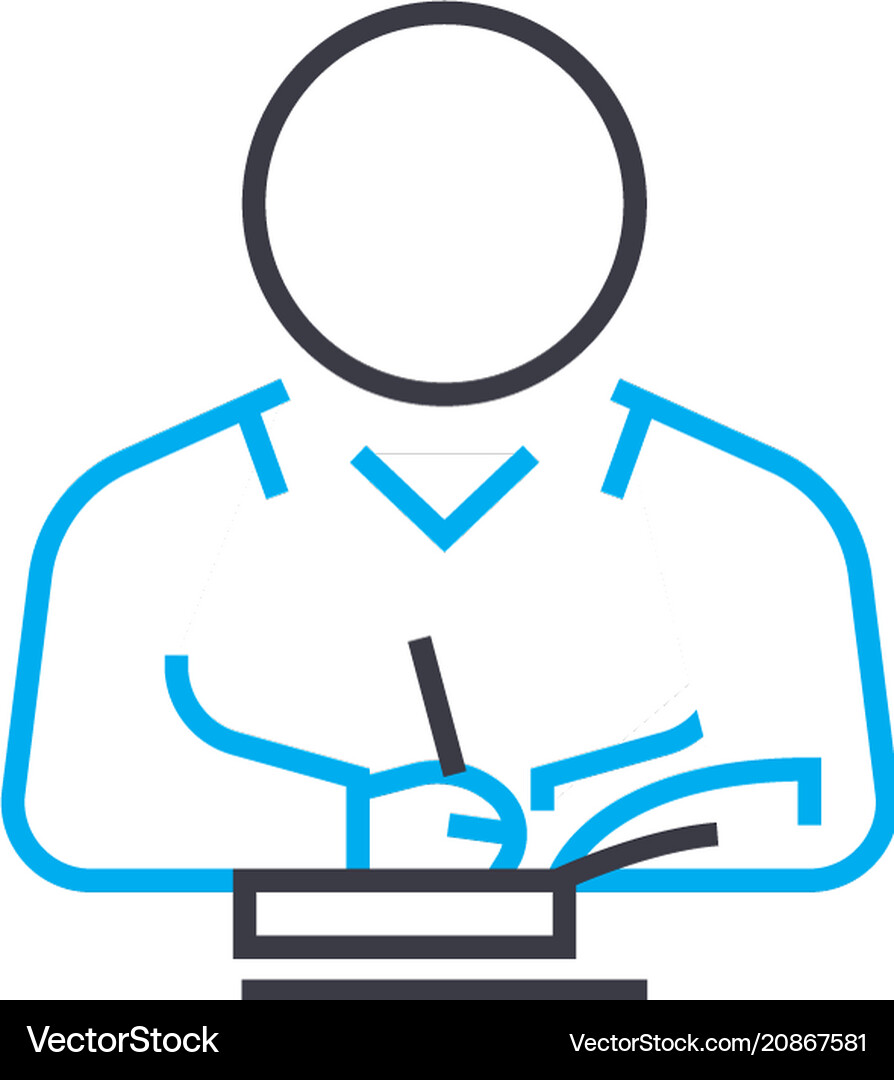 Study of literature thin line stroke icon Vector Image