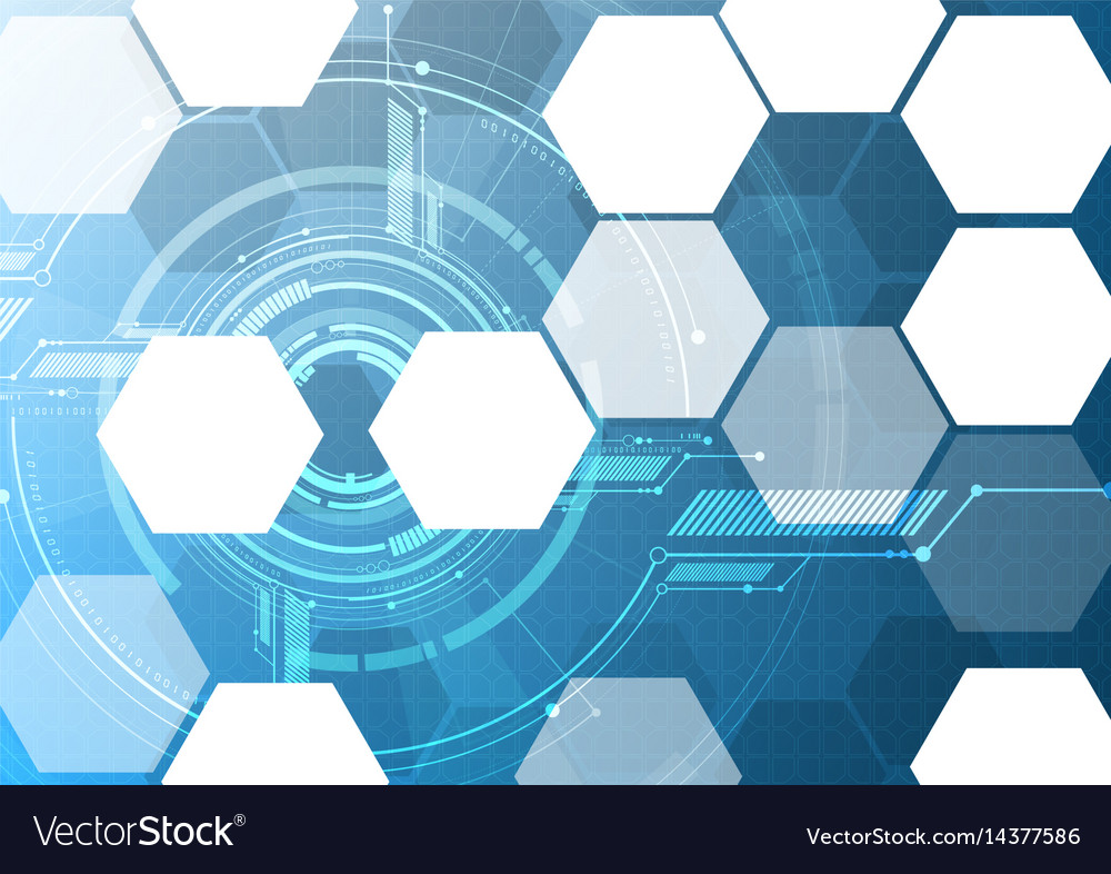 Abstract technological hexagon display interface Vector Image
