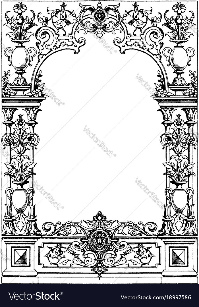 Border typographical frame was designed during Vector Image