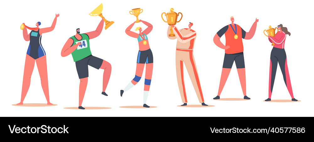 Champion winner victory concept young smiling Vector Image