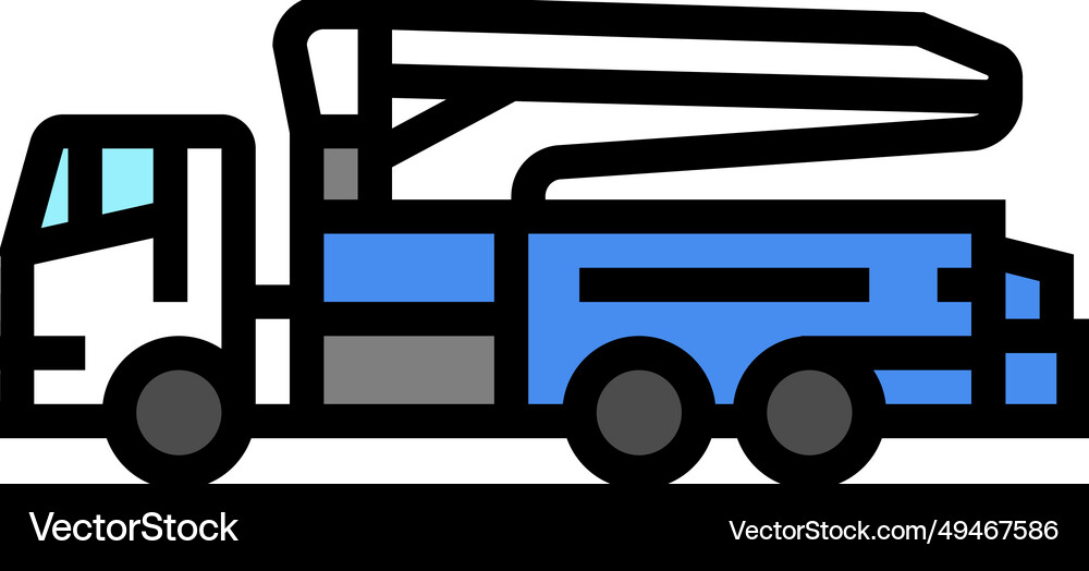 Concrete pump construction vehicle color icon Vector Image