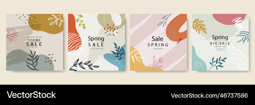 Floral flower minimal design with graphic items Vector Image