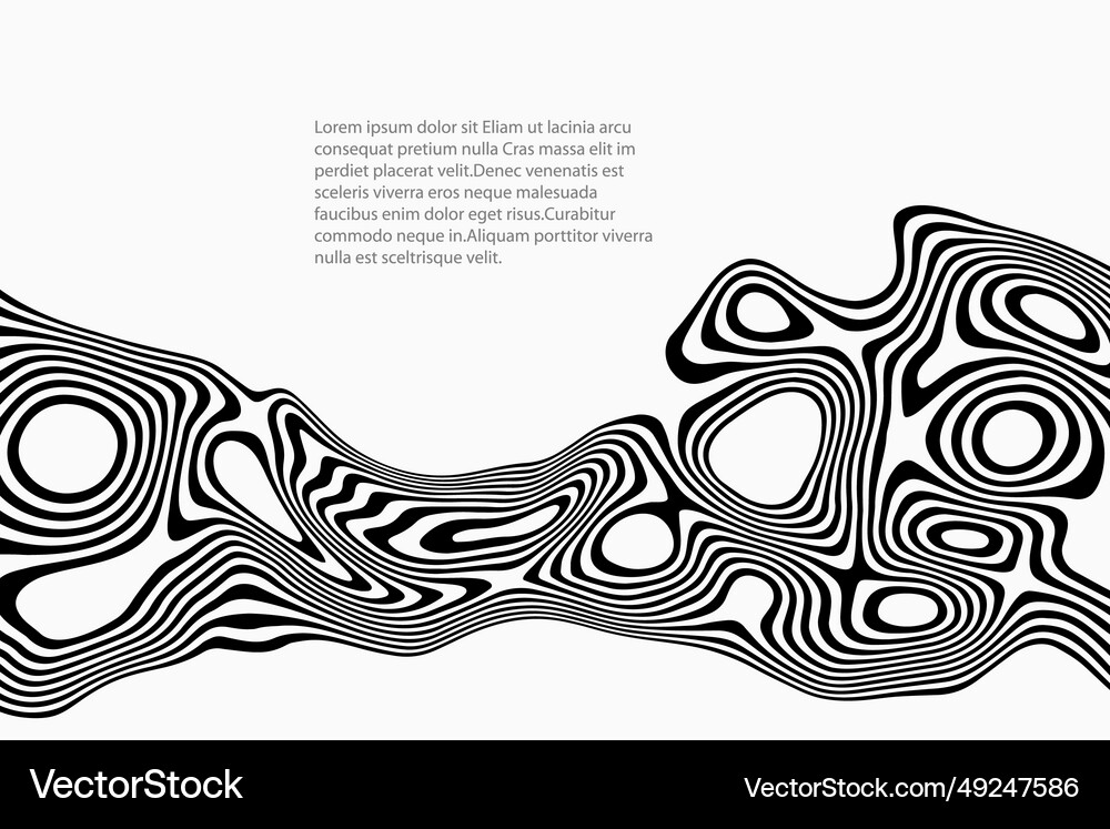 Fluid background of black smooth linesabstract Vector Image