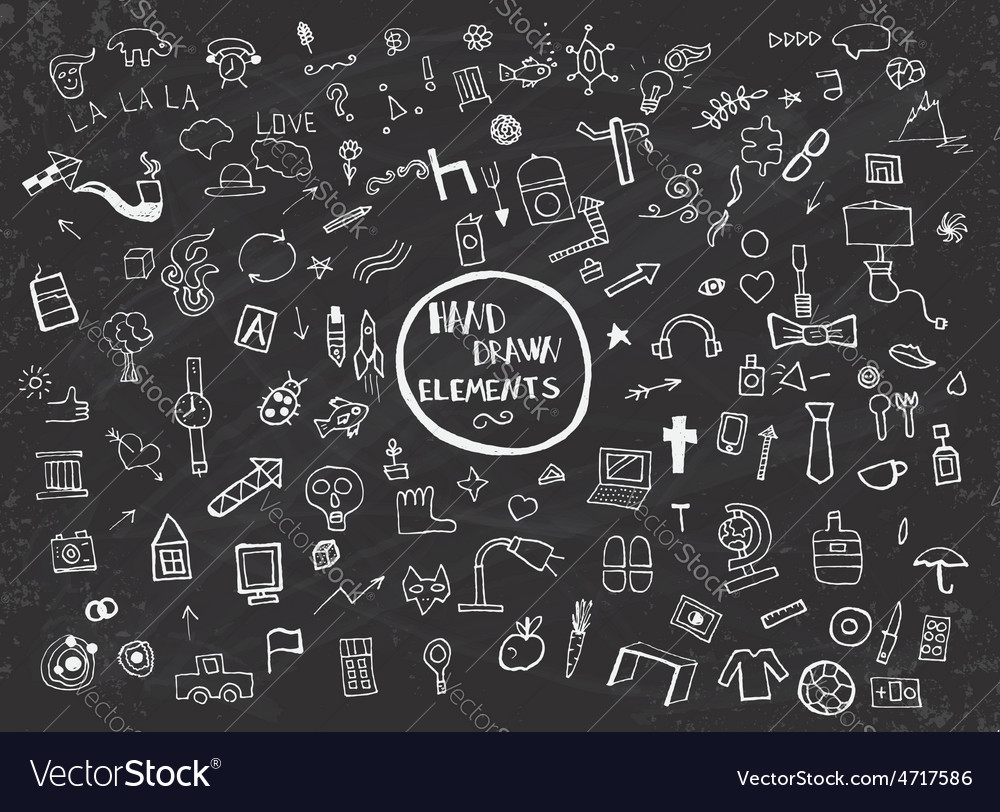 Hand drawn elements Royalty Free Vector Image - VectorStock