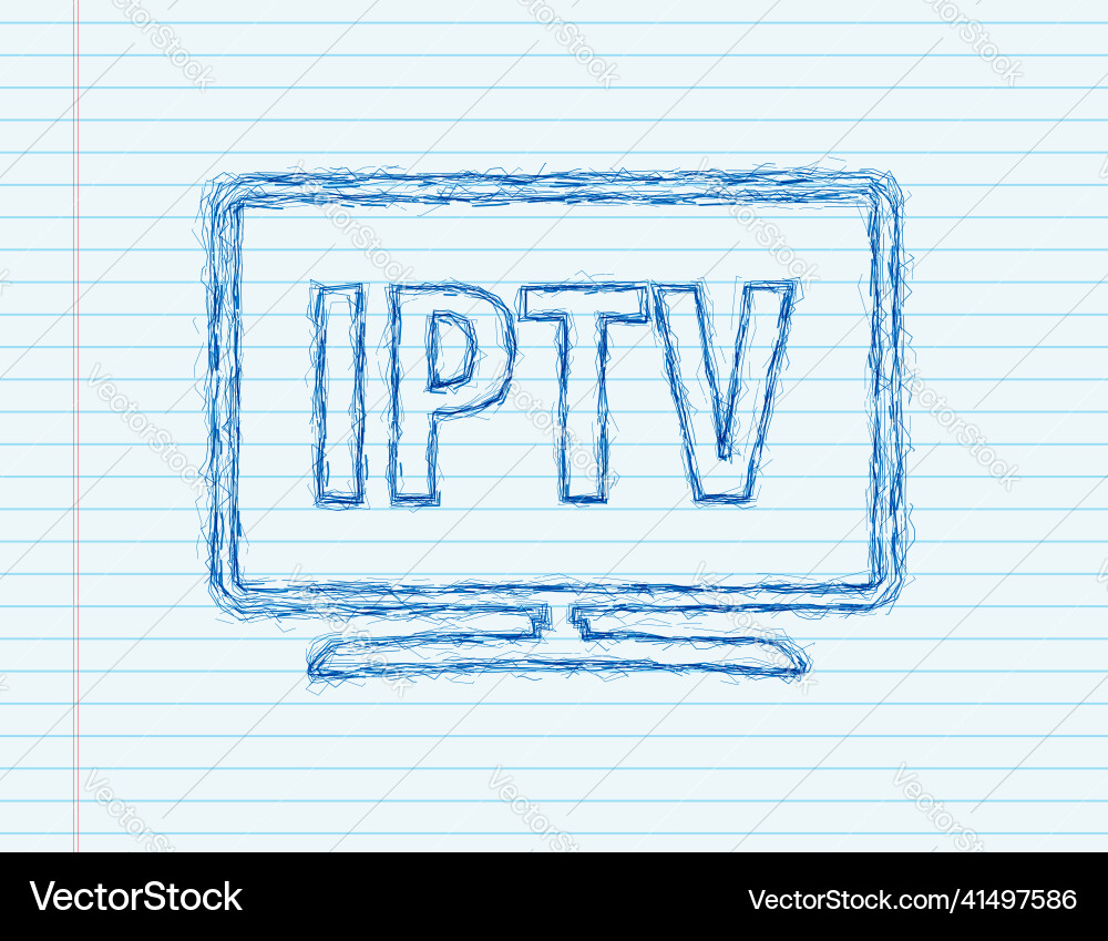 Iptv badge icon logo sketch icon stock Royalty Free Vector