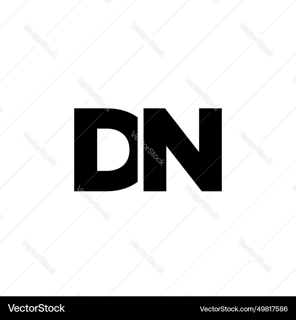 Letter d and n dn logo design template minimal Vector Image