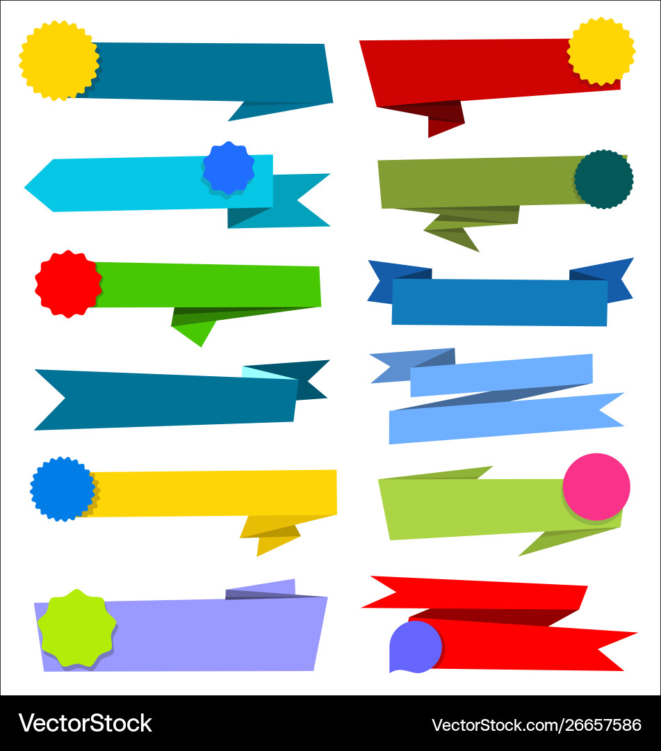 Modern collection stickers and banners 01 Vector Image