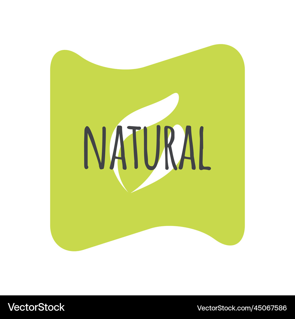 Natural sticker isolated green label symbol Vector Image