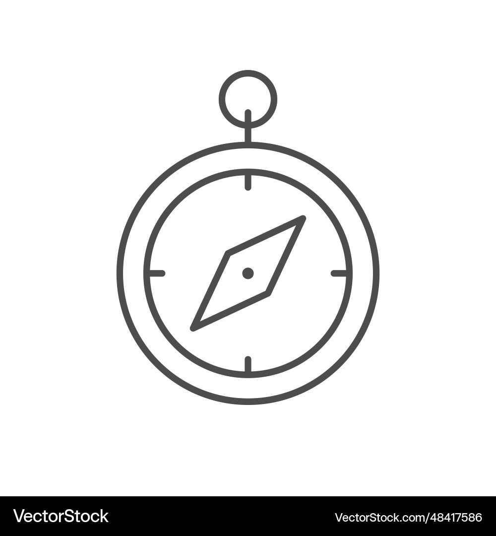 Navigational compass line outline icon Royalty Free Vector