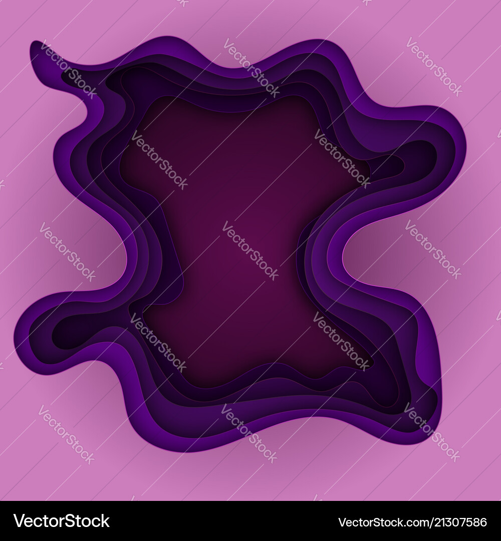Purple abstract background with paper cut shapes Vector Image