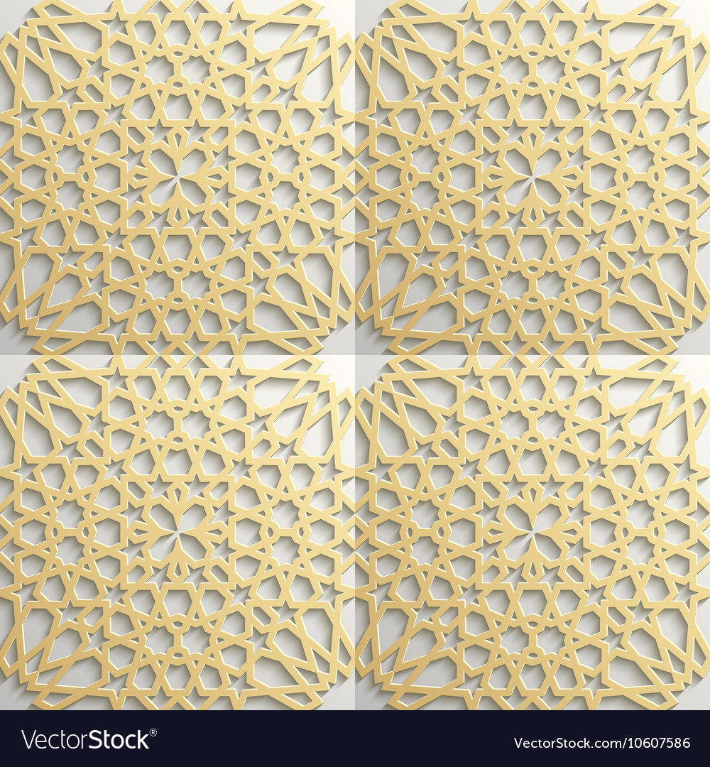 Seamless islamic pattern 3d traditional arabic Vector Image