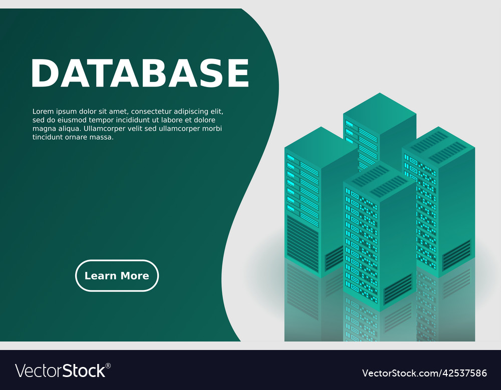 Server room isometric cloud storage data Vector Image