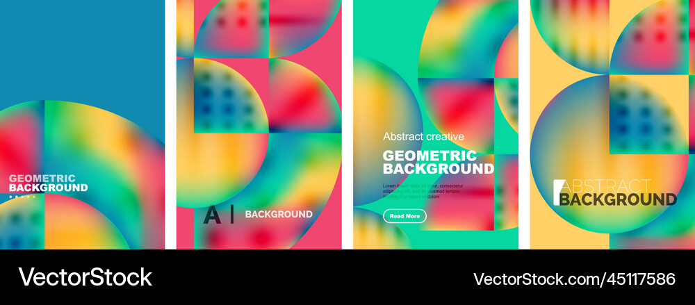 Set of abstract geometric posters designs Vector Image