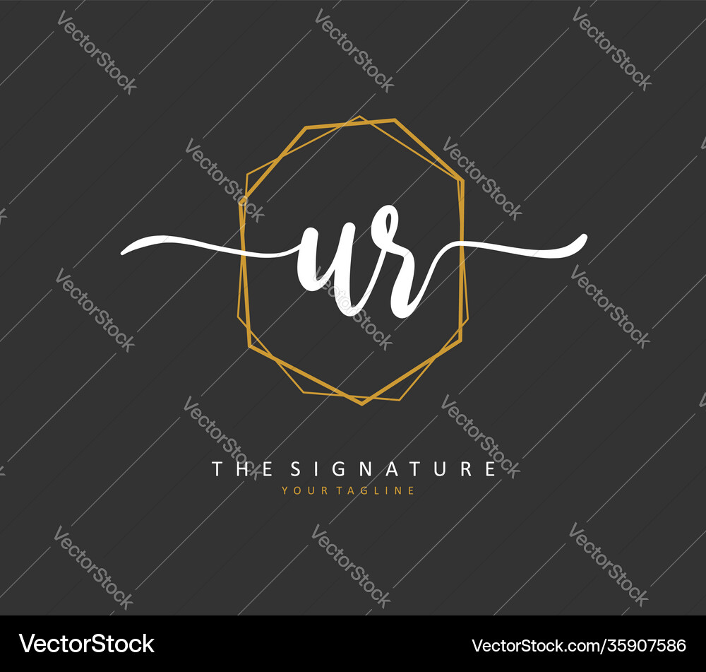 Ur initial letter handwriting and signature logo Vector Image