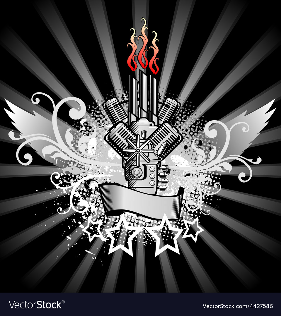 Winged engine Royalty Free Vector Image - VectorStock