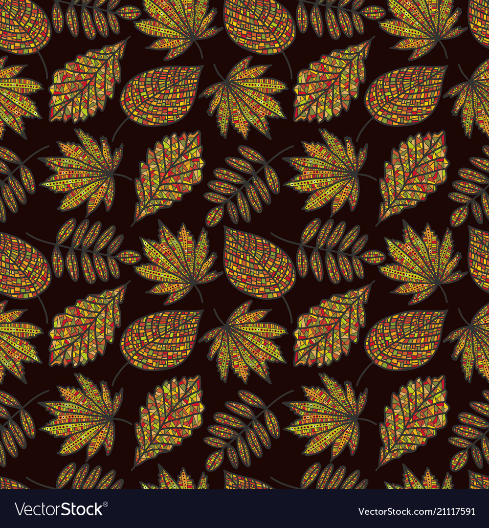 Autumn seamless leaf pattern Royalty Free Vector Image