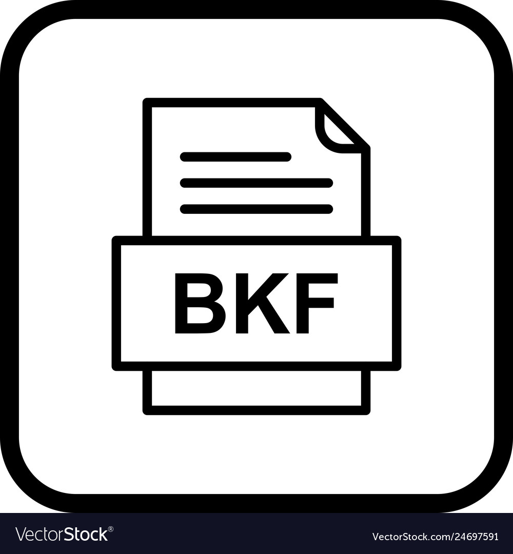 Bkf file document icon Royalty Free Vector Image