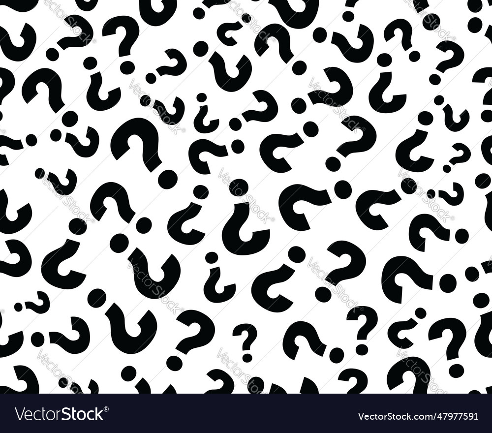 Black question mark seamless pattern Royalty Free Vector