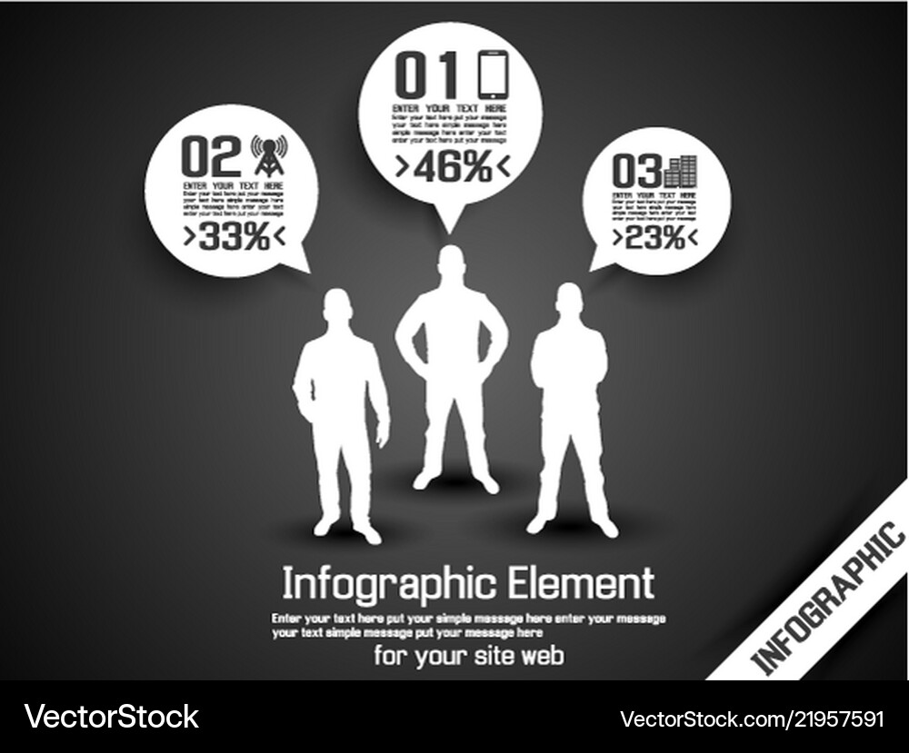 Business man infographic option three 2 grey Vector Image