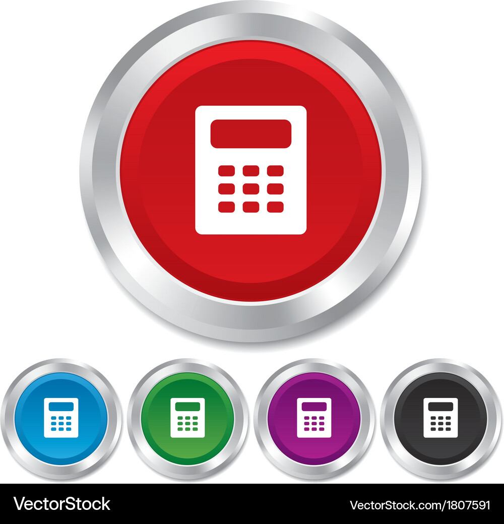 Calculator sign icon bookkeeping symbol Royalty Free Vector
