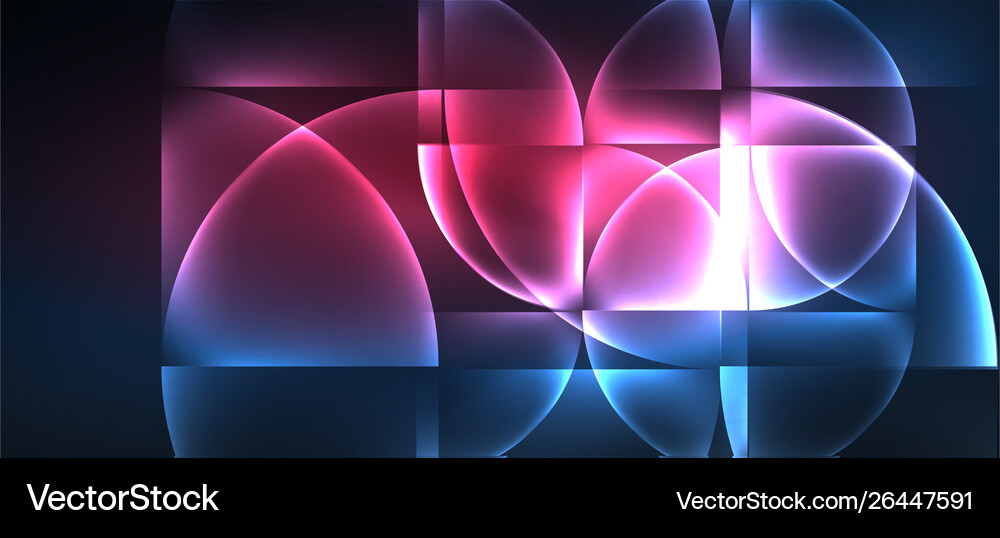 Colorful blue neon shape round triangle in modern Vector Image