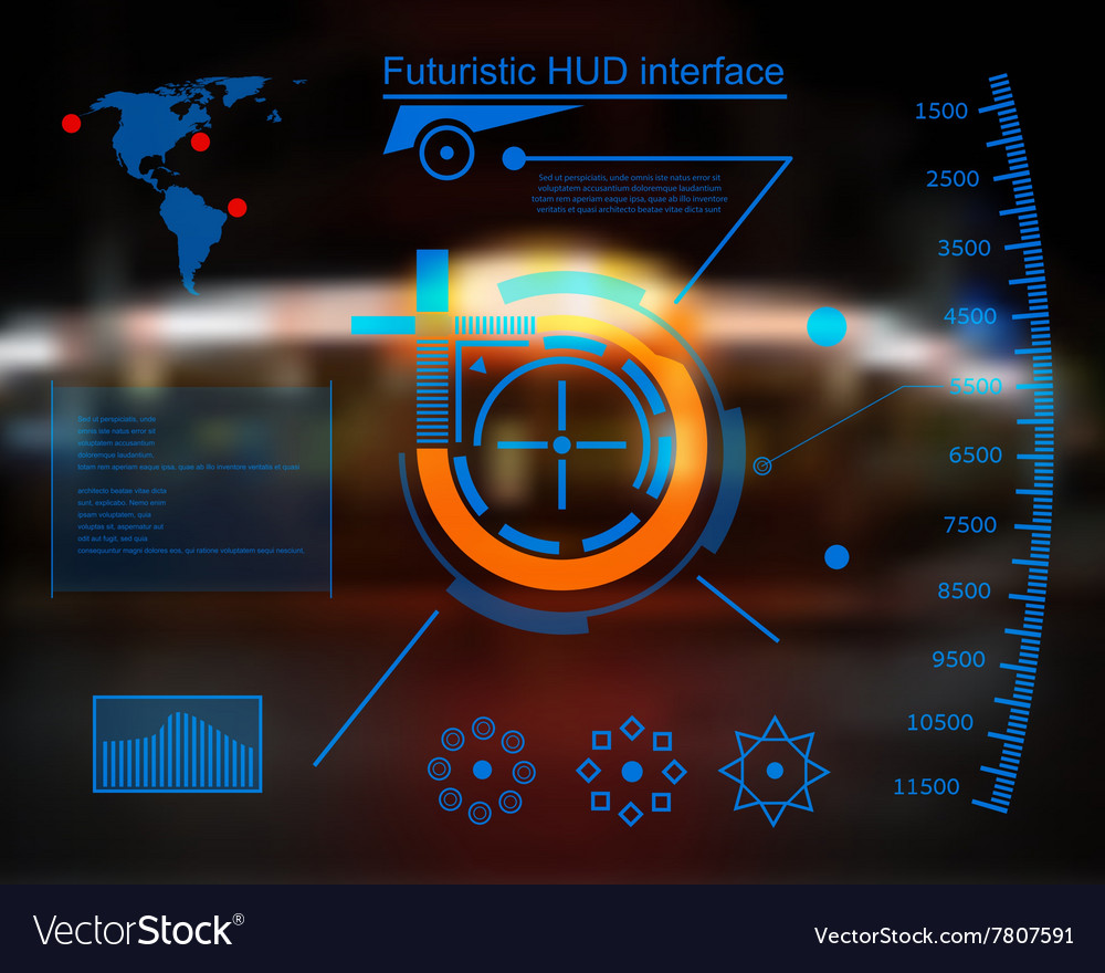 Graphic touch user interface hud Royalty Free Vector Image