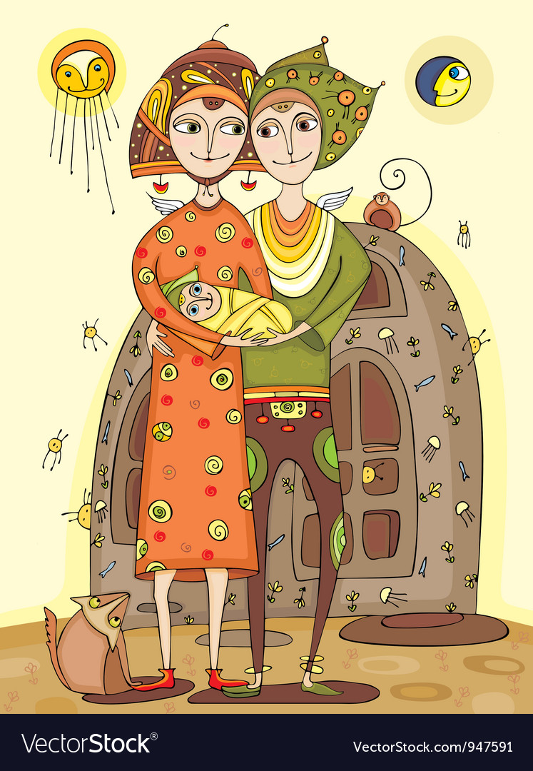 Happy Family Royalty Free Vector Image - VectorStock