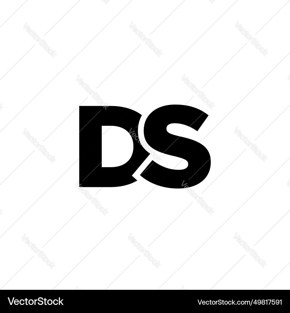 Letter d and s ds logo design template minimal Vector Image