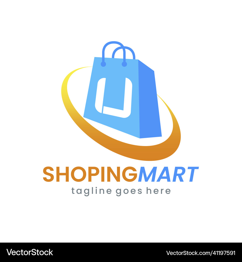 Letter u shop bag logo design Royalty Free Vector Image