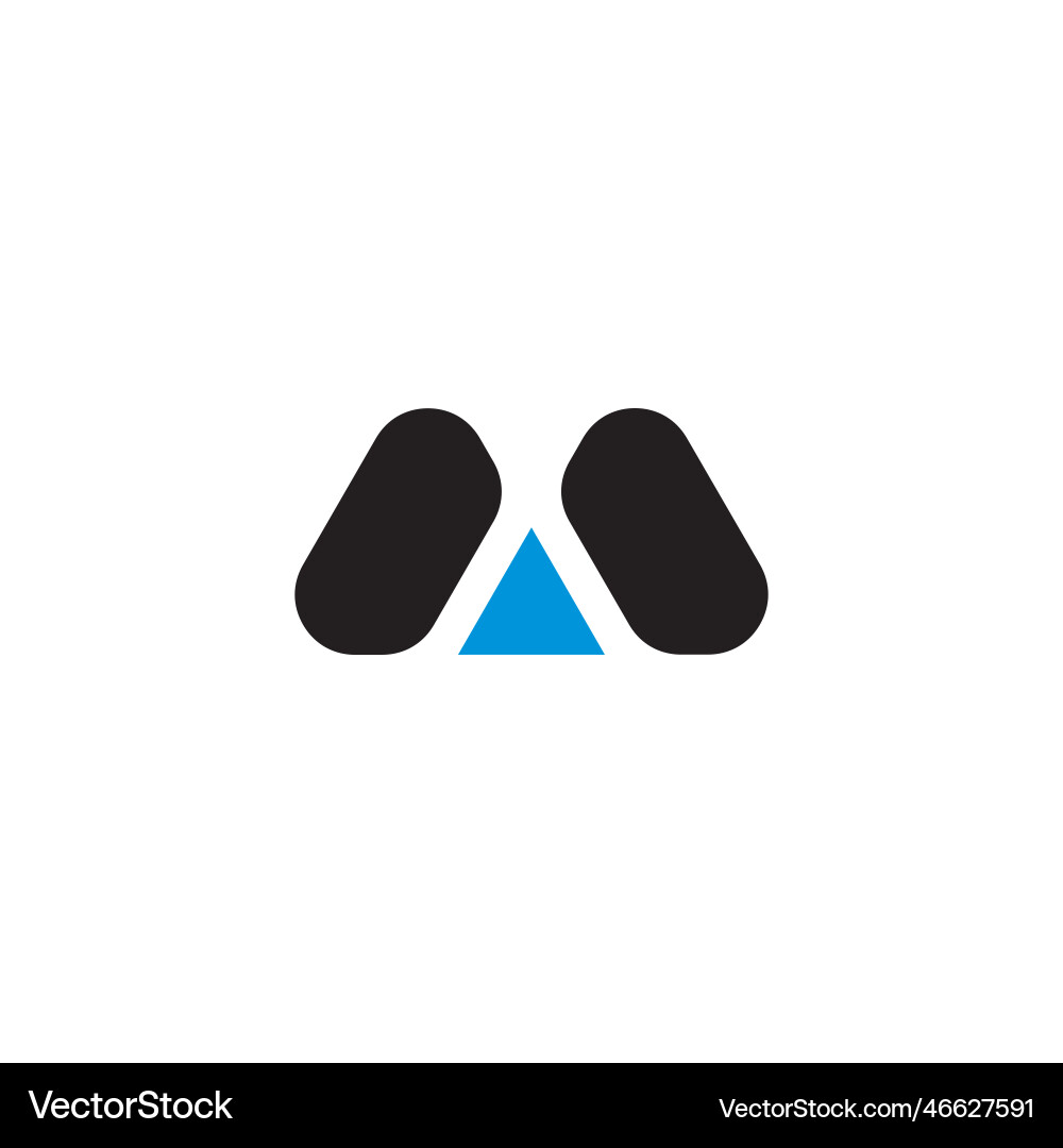 Minimalist letter m logo icon Royalty Free Vector Image
