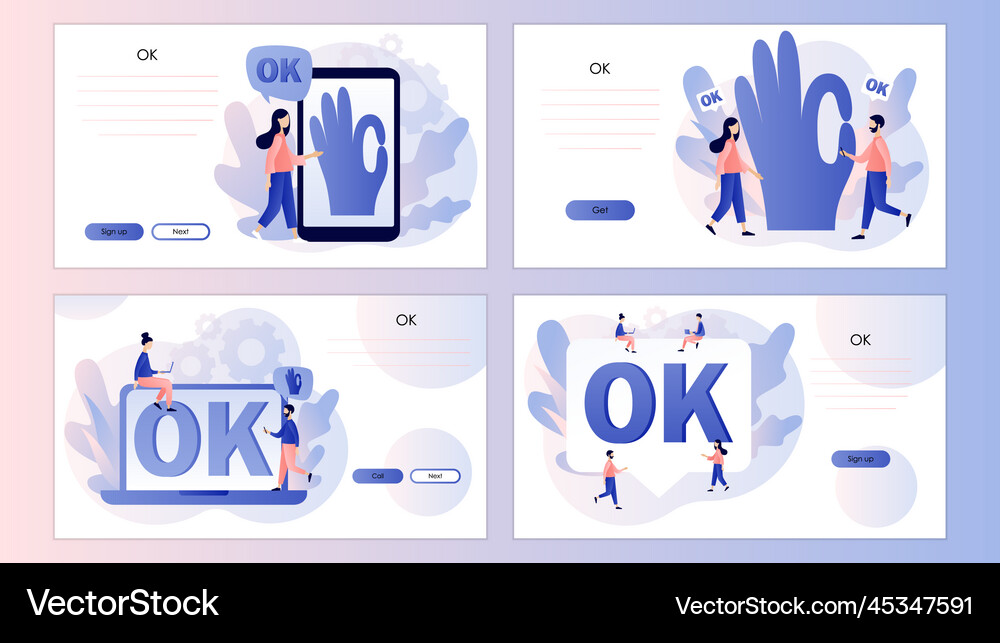 Ok sign hand gesture okay communication gestures Vector Image