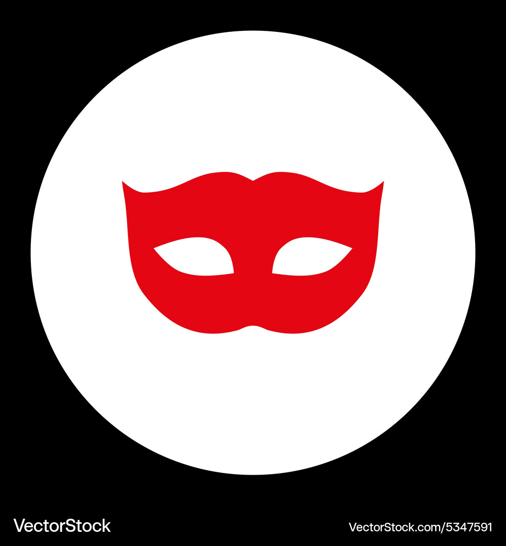 Privacy mask flat red and white colors round Vector Image