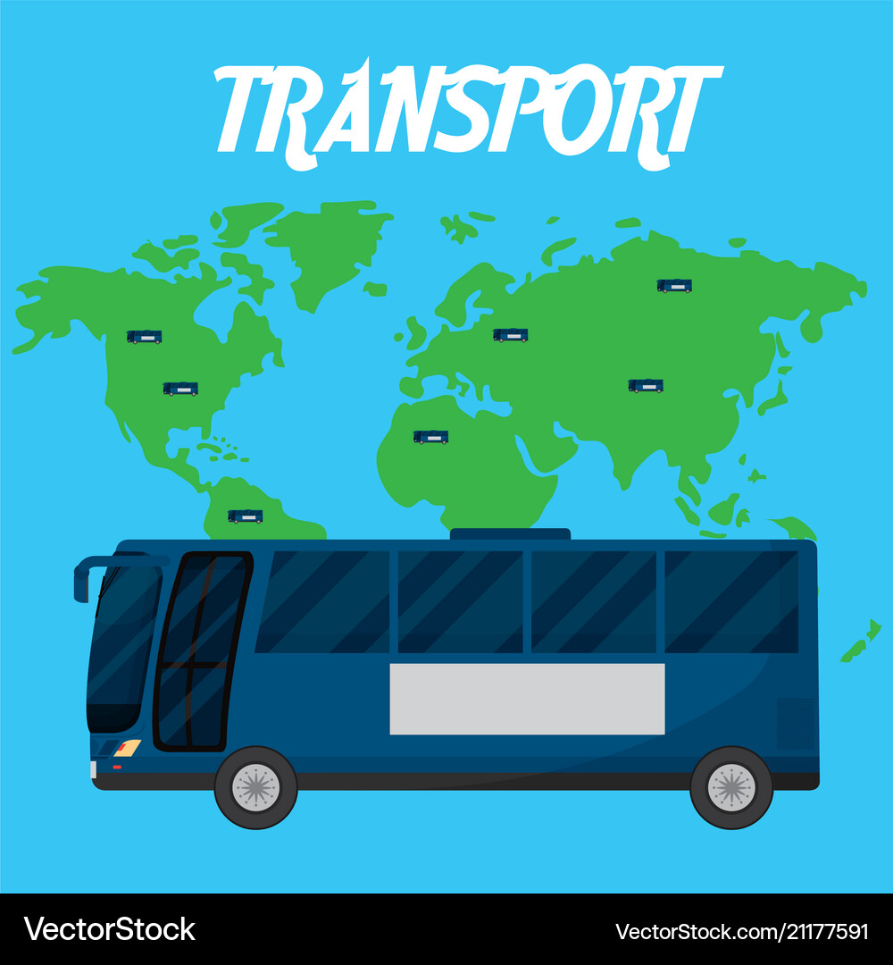Public bus international transport Royalty Free Vector Image