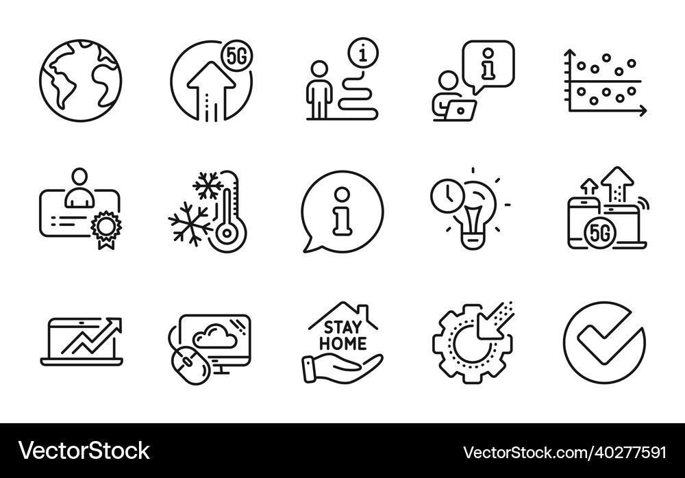 Science icons set included icon as time Royalty Free Vector