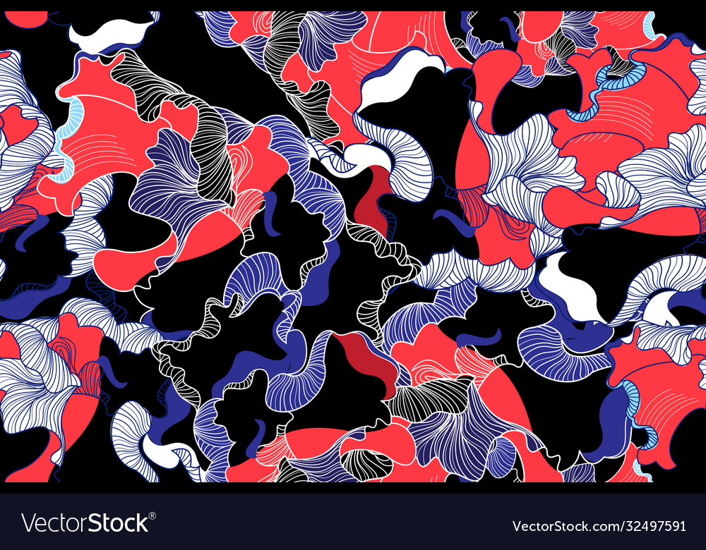 Seamless abstract background with wavy objects Vector Image