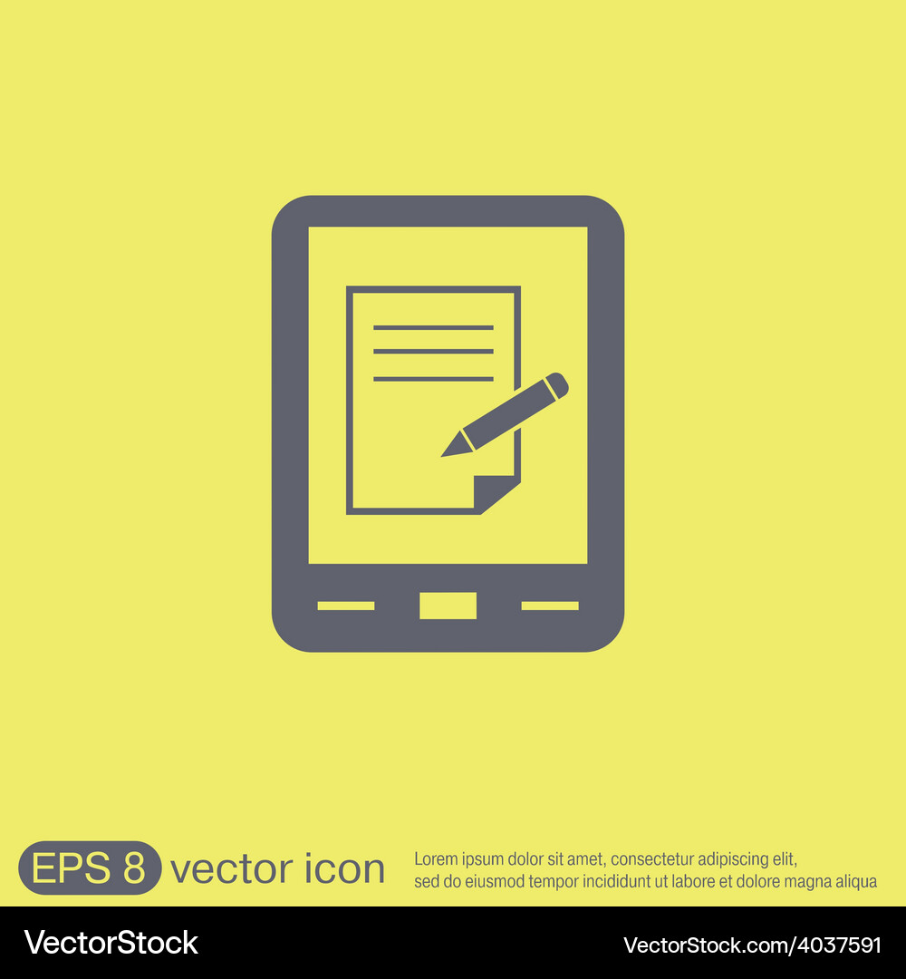 Tablet pad with sheet of paper Royalty Free Vector Image