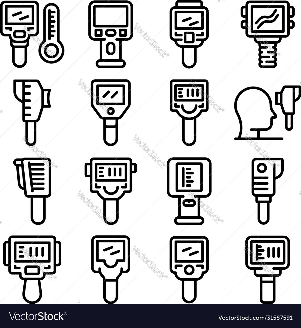 Thermal imager icons set outline style Royalty Free Vector Thermal imager icons set outline style Royalty Free Vector