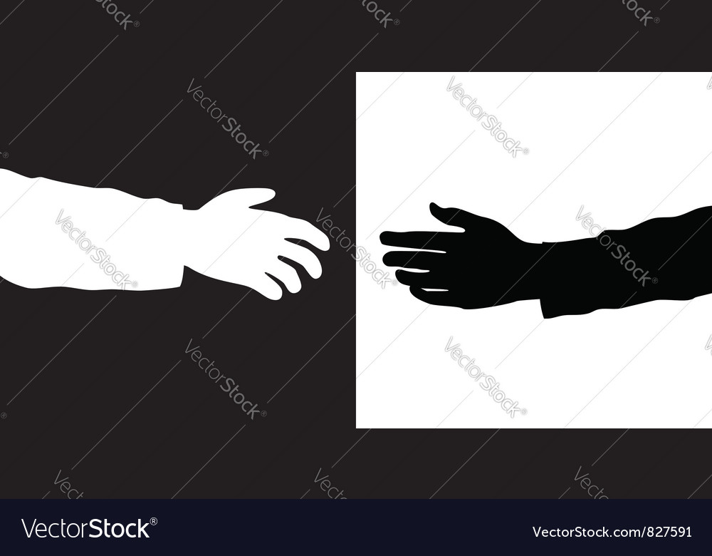 Two hands Royalty Free Vector Image - VectorStock
