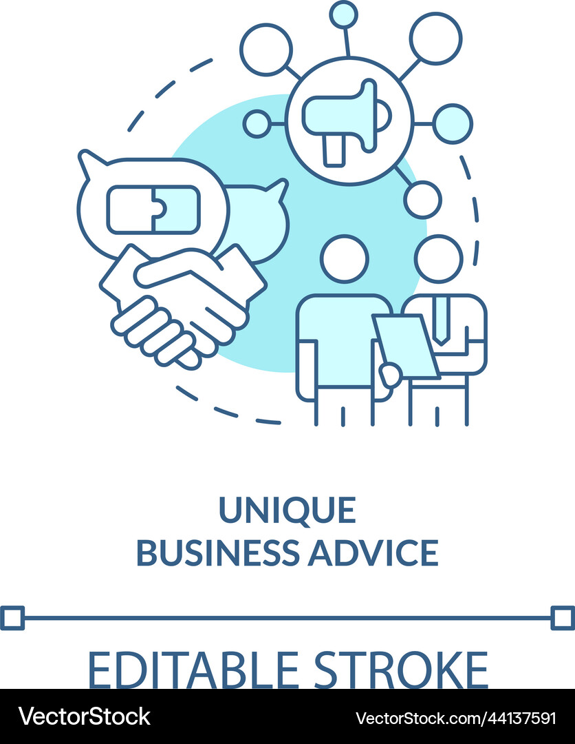 Unique business advice blue concept icon Vector Image