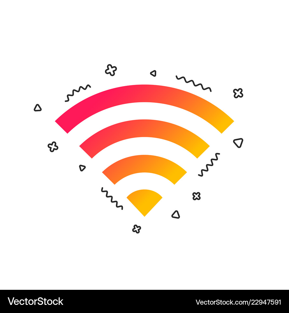 Wifi sign wi-fi symbol wireless network Royalty Free Vector