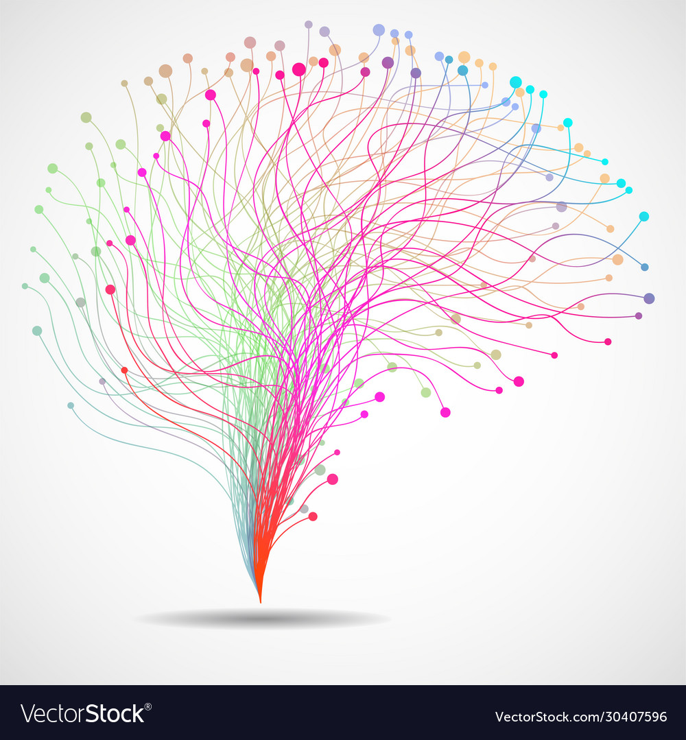 Abstract human brain colorful lines Royalty Free Vector