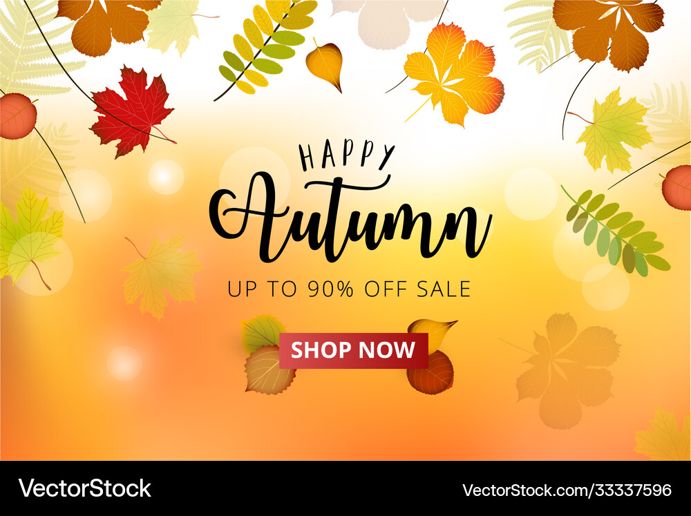 Autumn season advertising banner falling Vector Image