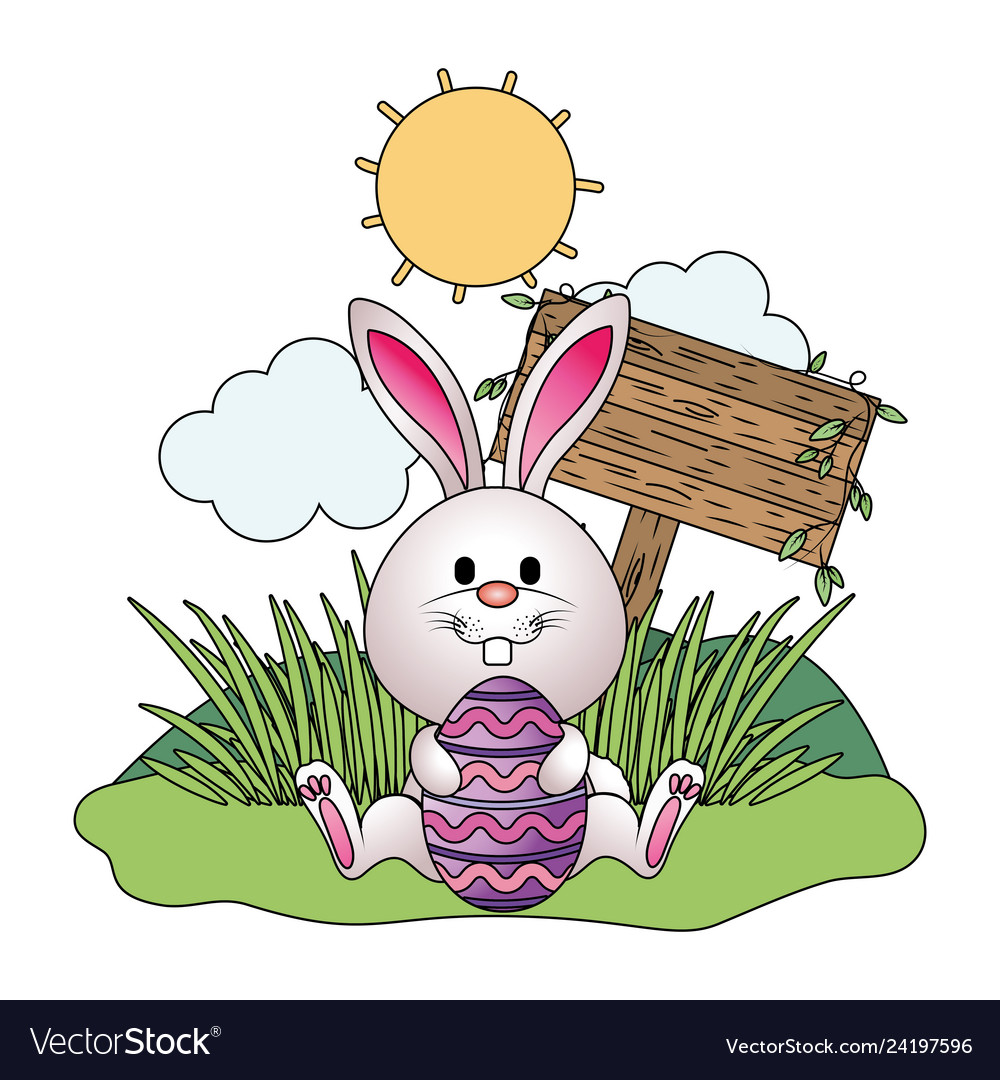Bunny with easter egg Royalty Free Vector Image