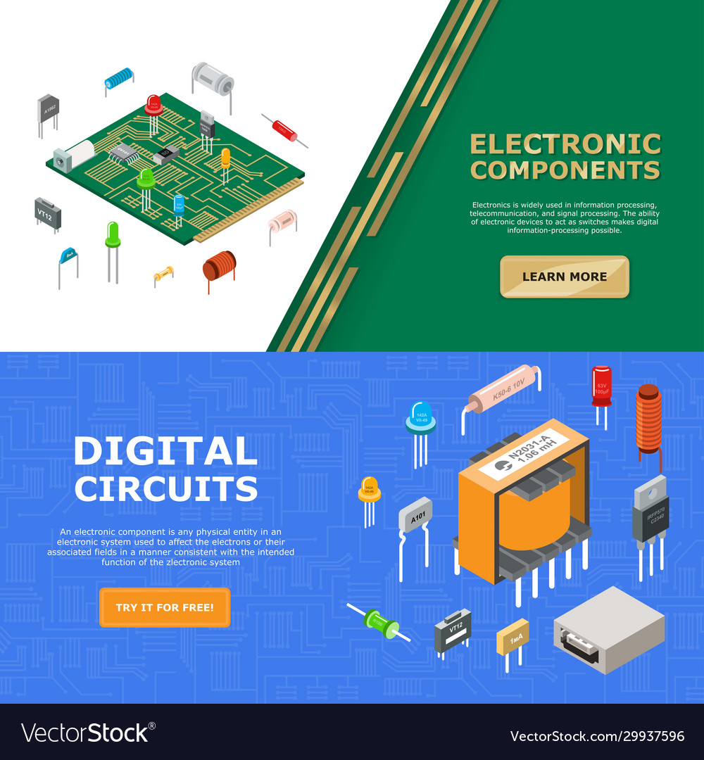 Electronic components Royalty Free Vector Image