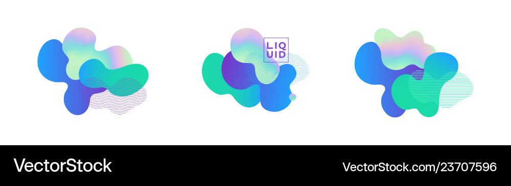 Fluid and liquid shapes trendy design templates Vector Image