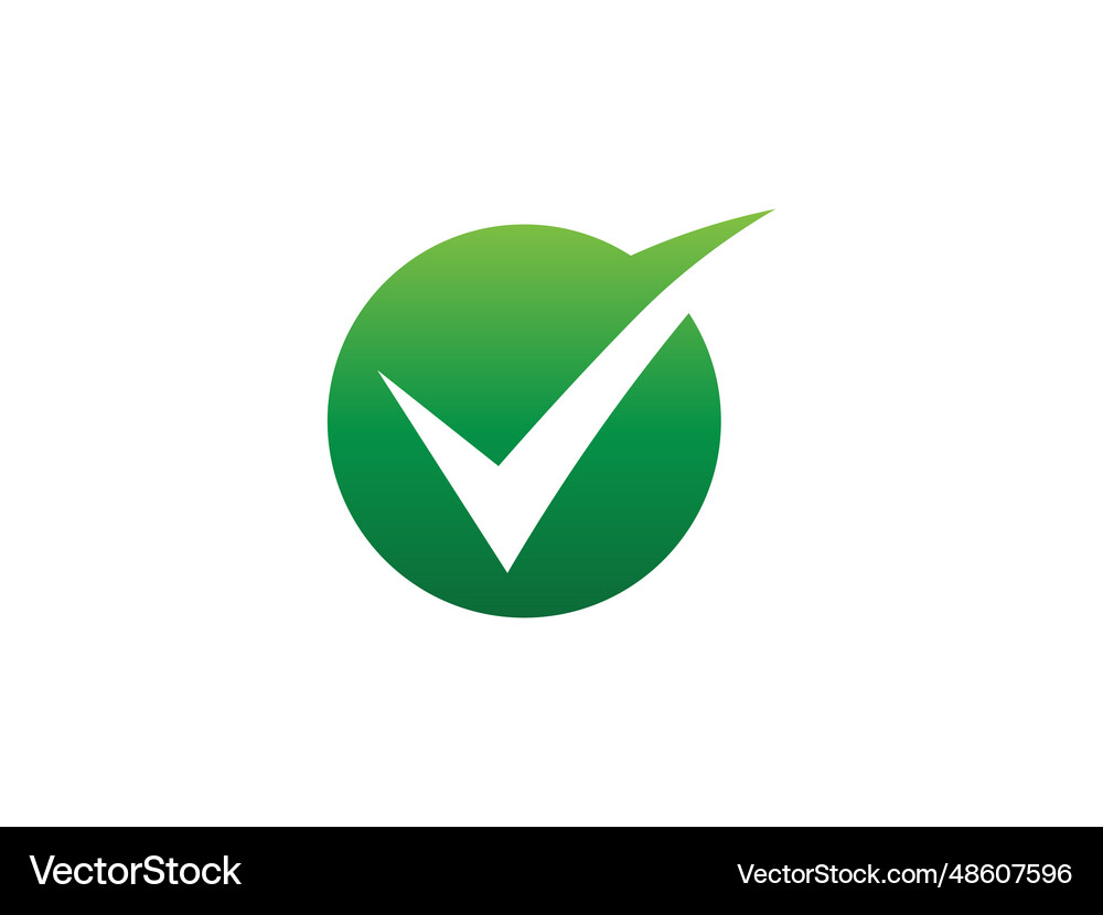 Letter v with check mark logo icon design Vector Image