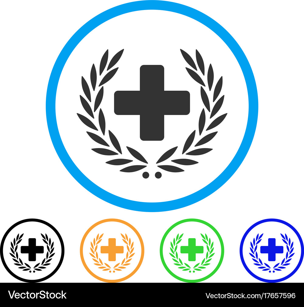 Medical award wreath rounded icon Royalty Free Vector Image