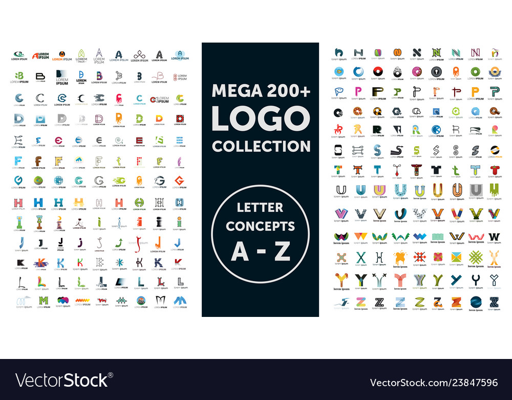 Mega logo collection Royalty Free Vector Image