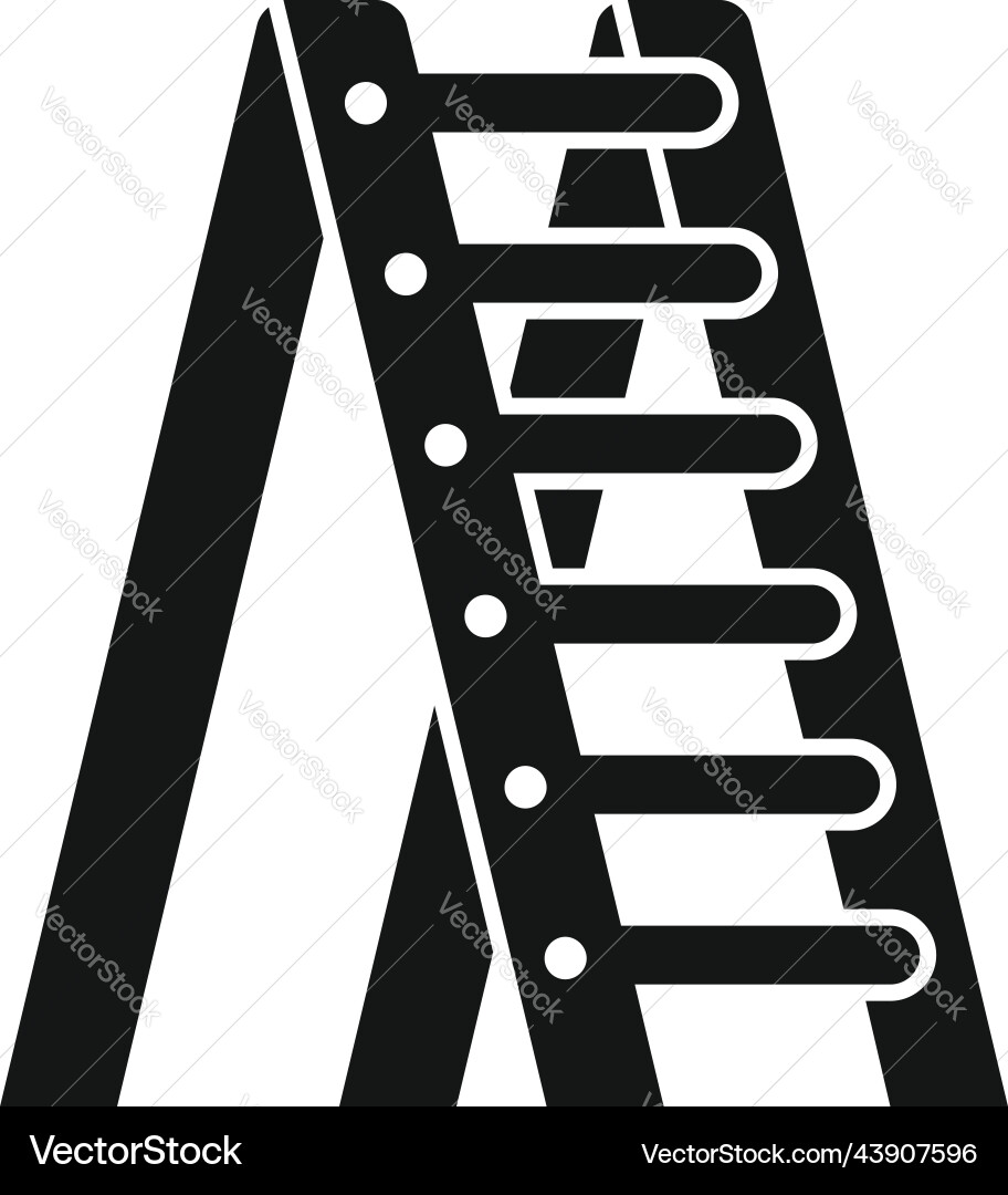 Old ladder icon simple wood safety Royalty Free Vector Image